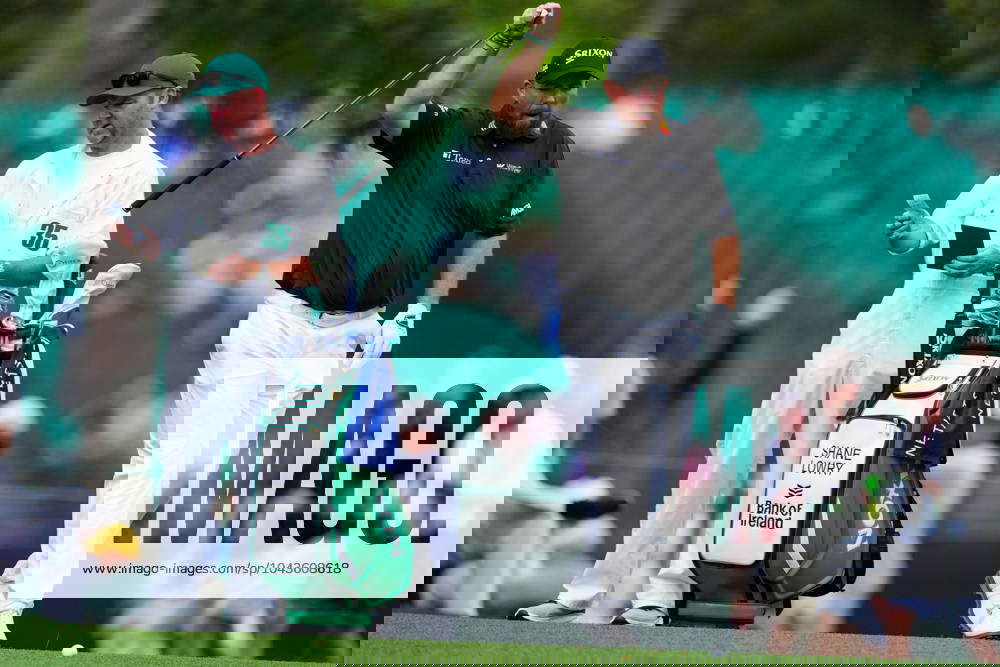 The Masters Shane Lowry and caddy on the 17th during the Preview at the ...