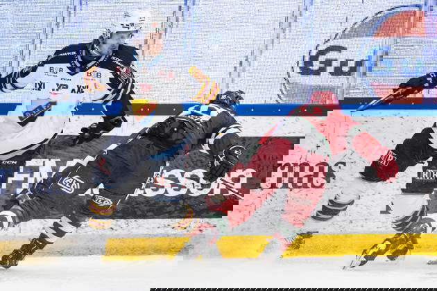 240131 Djurgardens Jakob Ragnarsson during the ice hockey match in ...