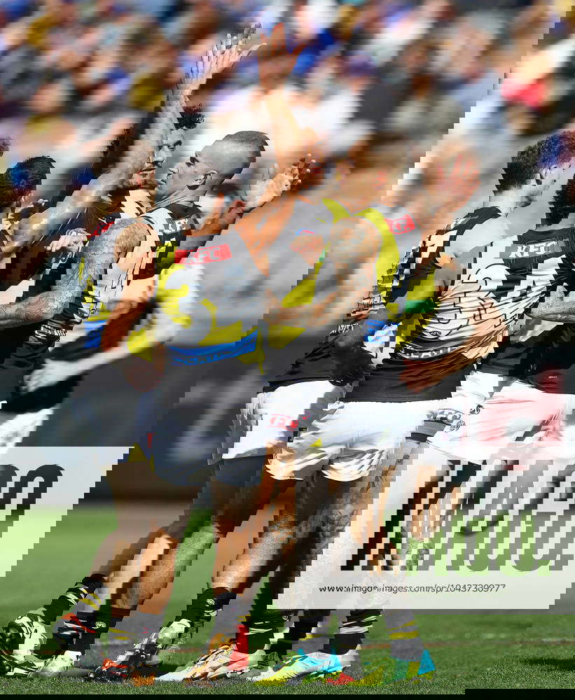 AFL EAGLES TIGERS, Mykelti Lefau of the Tigers celebrates kicking a ...