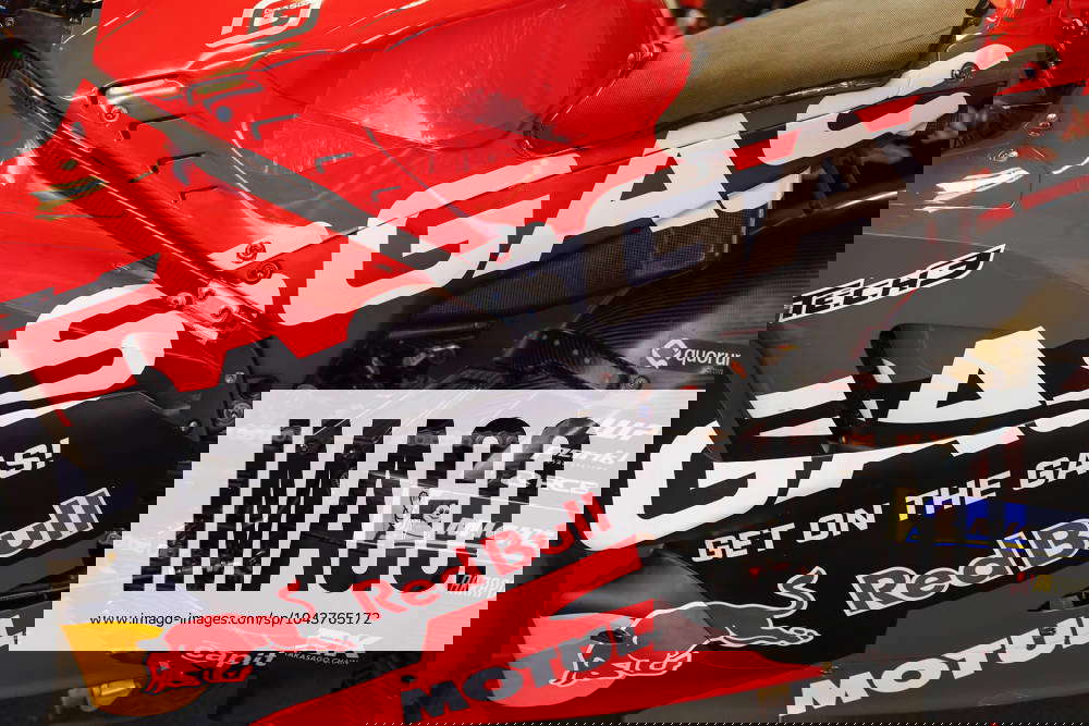 AUSTIN, TX - APRIL 14: Red Bull GASGAS Tech3 Team logos are displayed ...