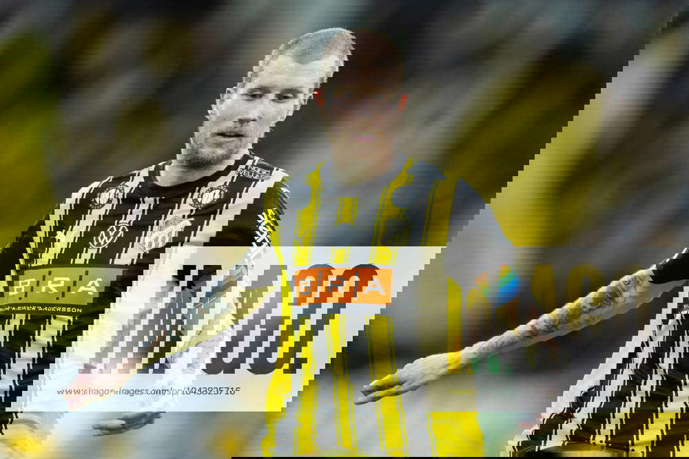 240415 Häckens Simon Gustafson during the Allsvenskan football match ...