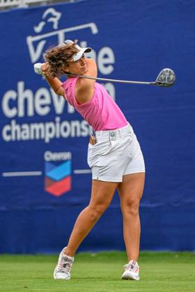 THE WOODLANDS, TX - APRIL 18: Isabella Fierro (MEX) heads down 1 during ...