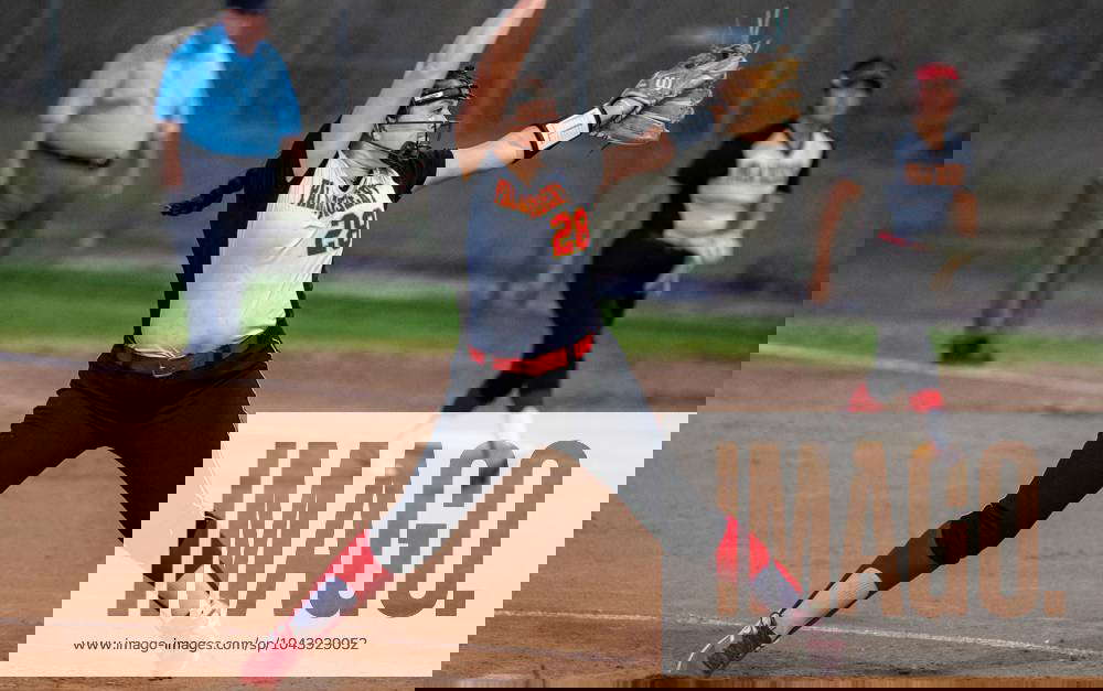 Syndication: Desert Sun Palm Desert s Natalie Rey (28) winds up a pitch ...