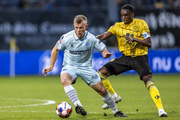 KERKRADE - Lion Kaak of De Graafschap, Rodney Kongolo of Roda JC Kerkrade during the Dutch Kitchen