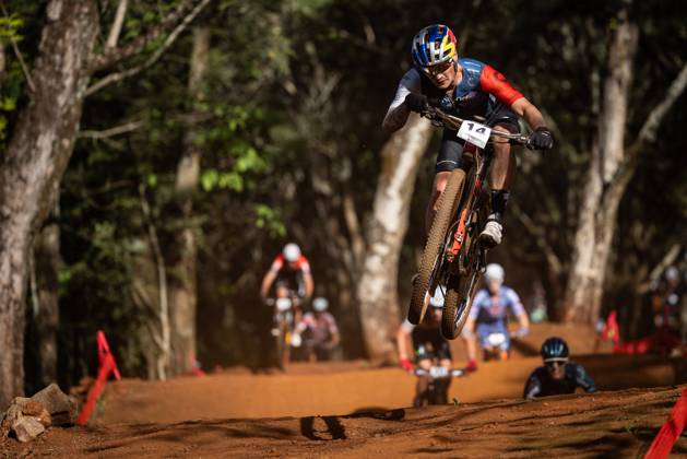 Simon Andreassen of Denmark in action during the race of the UCI ...