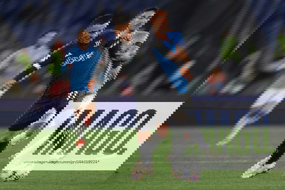 Rome, Italy, 23rd April 2024. Danilo Cataldi of SS Lazio clashes with ...