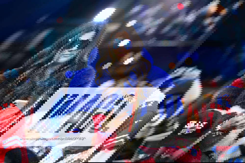 DETROIT, MI - APRIL 25: A Buffalo Bills fan poses during Day 1 of the ...