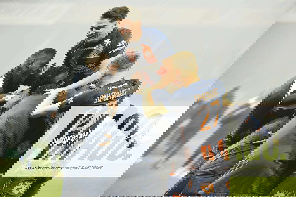 Celebration but Akor ADAMS (MHSC) lors du match Montpellier Herault SC ...