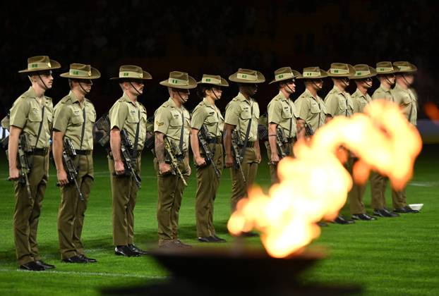 SUPER RUGBY REDS BLUES, Soldiers from the Australian Defence Force (ADF ...