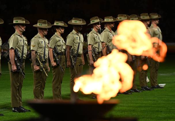 SUPER RUGBY REDS BLUES, Soldiers from the Australian Defence Force (ADF ...
