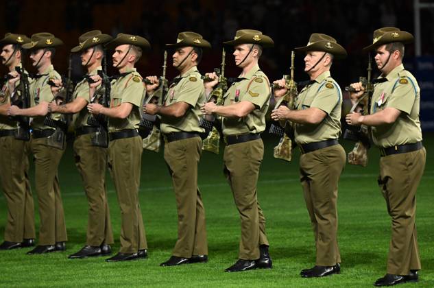 SUPER RUGBY REDS BLUES, Soldiers from the Australian Defence Force (ADF ...