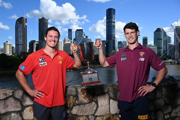 AFL QCLASH MEDIA OPP, Brothers Tom Berry (left) of the Gold Coast Suns ...