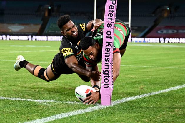 NRL RABBITOHS PANTHERS, Izaac Tu?itupou Thompson of the Rabbitohs ...