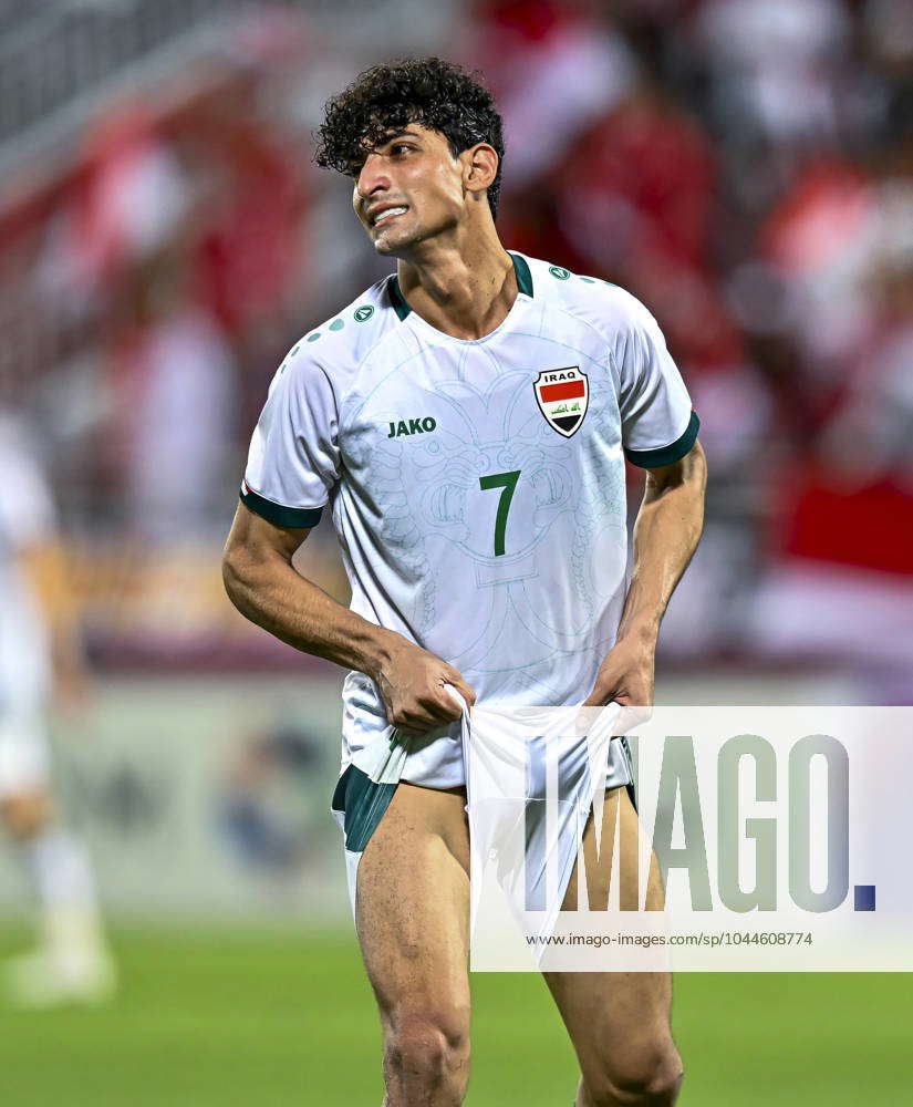 Indonesia v Iraq - AFC U23 Asian Cup 2024 Ali Jasim Elaib of Iraq is ...