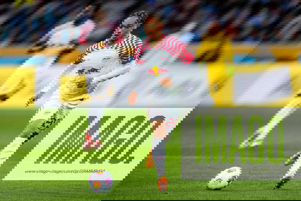 Xavi Simons RBL, 20, on the ball, cropped, full body, single image ...