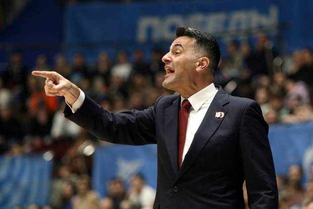 Andreas Pistiolis, head coach of CSKA in action during the VTB United ...