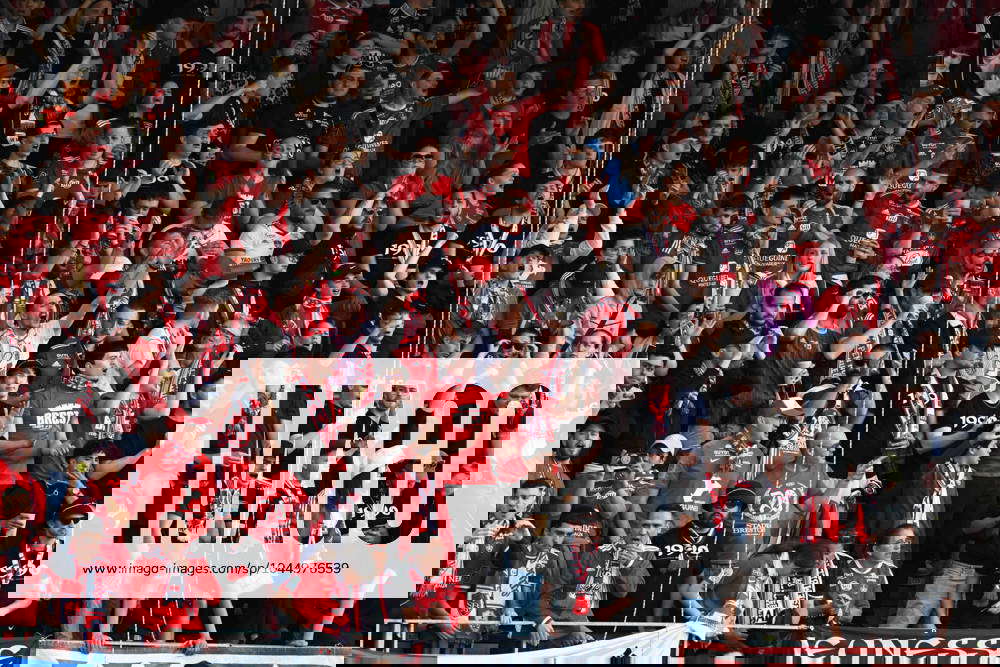 Fans of Brest during the Ligue 1 match between Stade Brestois 29 and ...