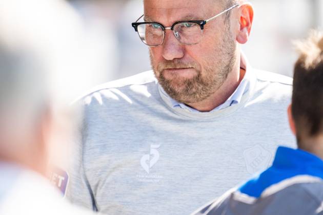 Halmstad coach Magnus Haglund ahead of the Allsvenskan football match ...