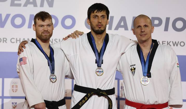 Serbia European Taekwondo Championships 8680163 10.05.2024 From left ...
