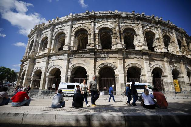 General view of the bullring in Nimes, France, 17 May 2024, moments ...