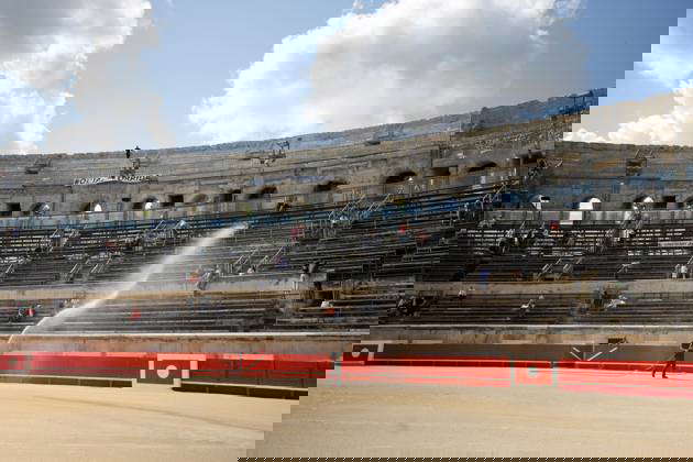 General view of the bullring in Nimes, France, 17 May 2024, moments ...