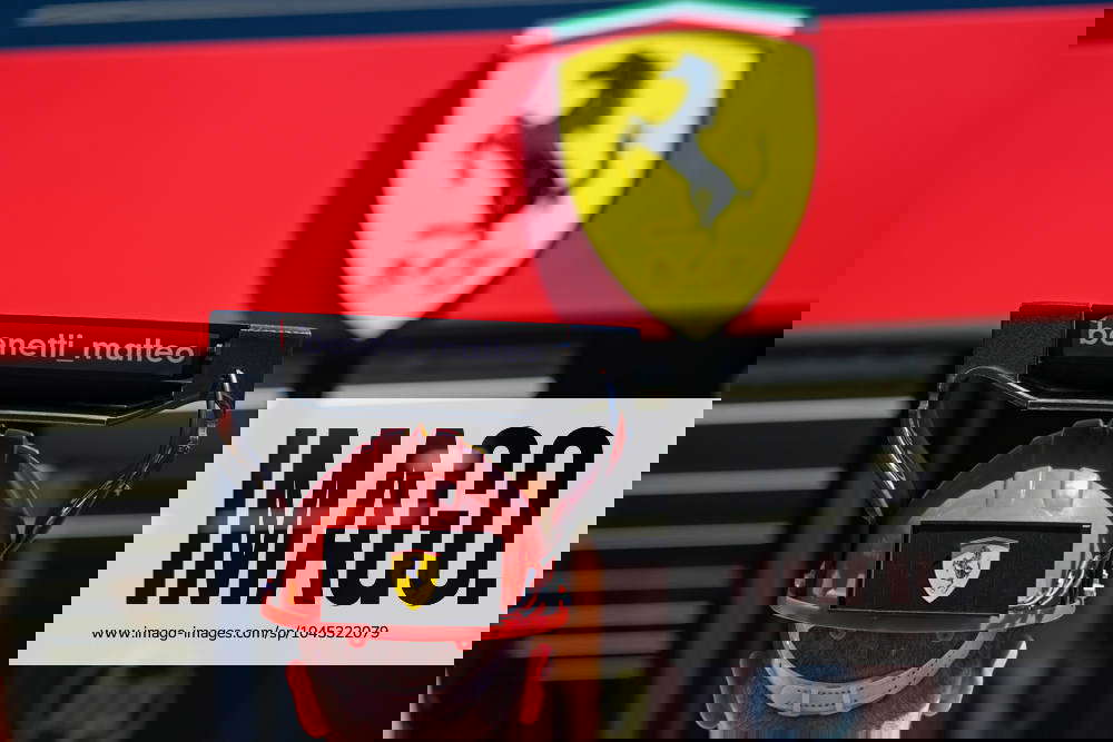 Imola, Italy: Fun Ferrari Leclerc supporter and logo Ferrari during ...
