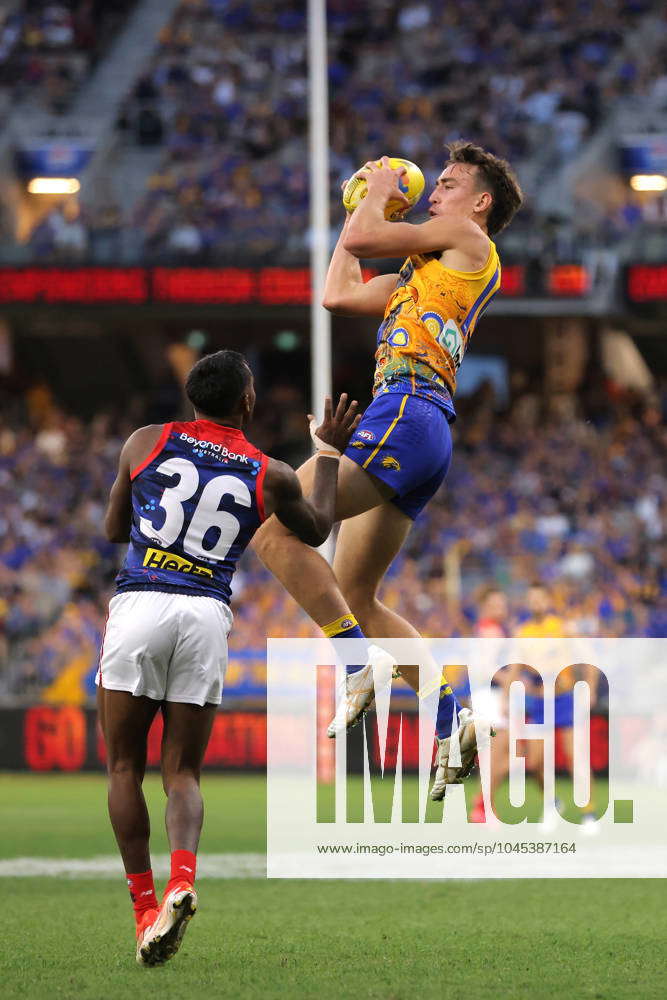 AFL EAGLES DEMONS, Brady Hough of the Eagles marks the ball during the ...