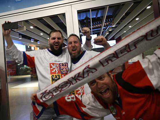 Czech fans celebrate after the 2024 IIHF World Championship, WM ...