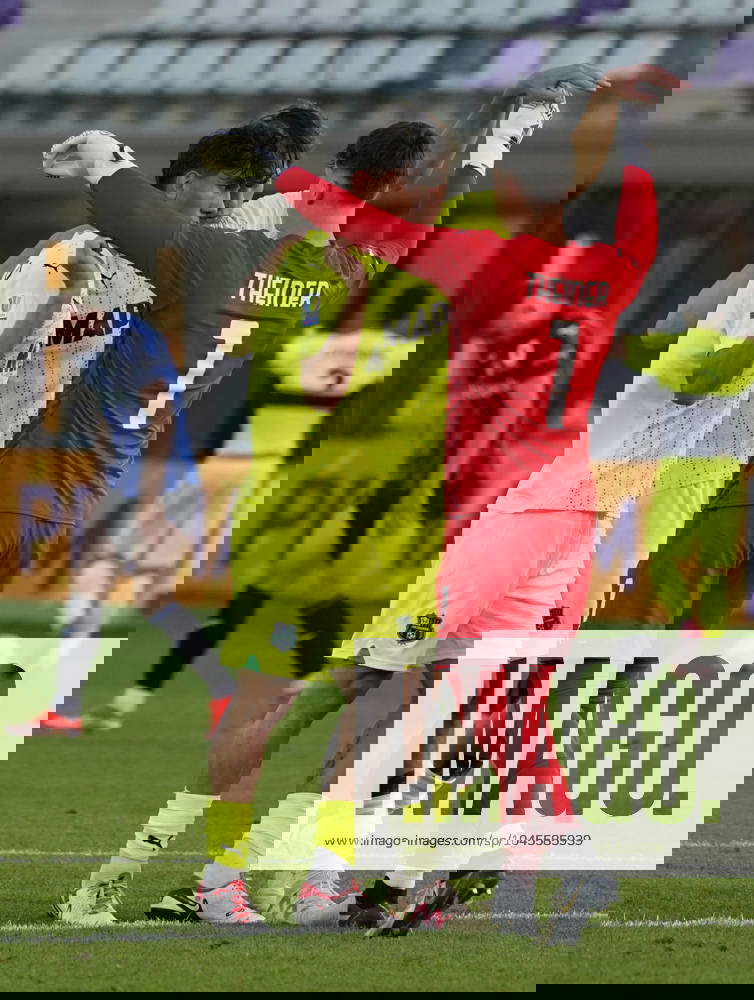 Sassuolo& x2019;s goalkeeper Daniel Theiner celebrations at the end of ...