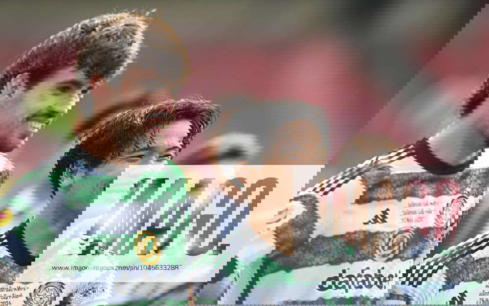 Celtic v Rangers Scottish Cup Final Paulo Bernardo and Reo Hatate of ...