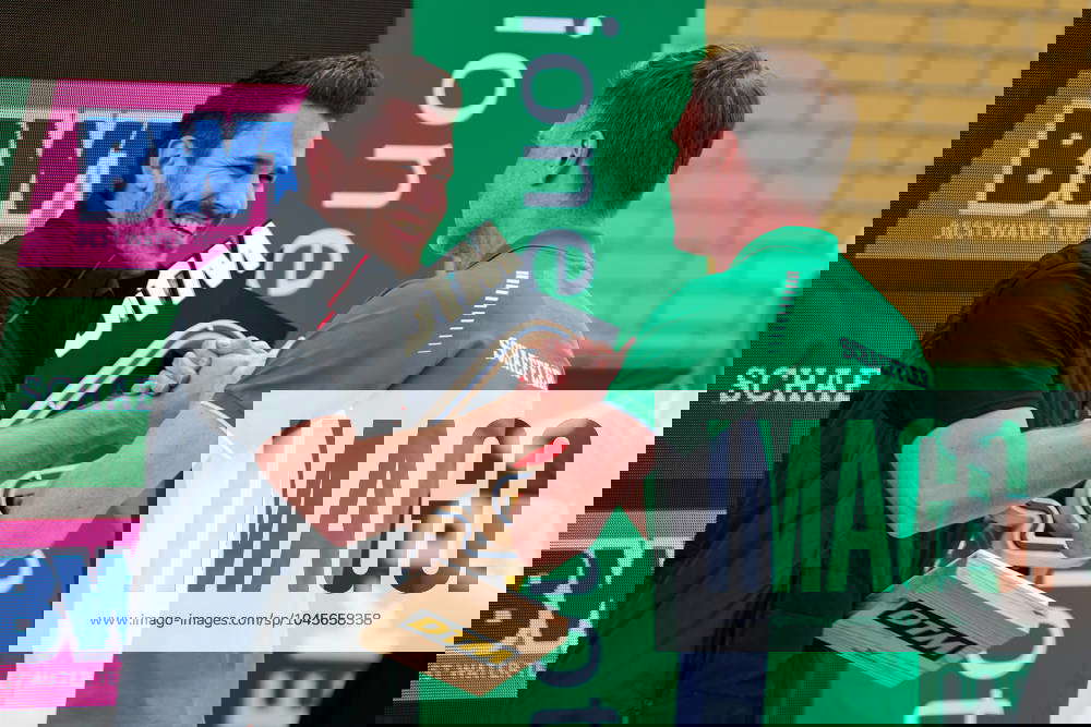 Thomas Helmer presents trophy to Manthey boss Nicolas Raeder, GER ...