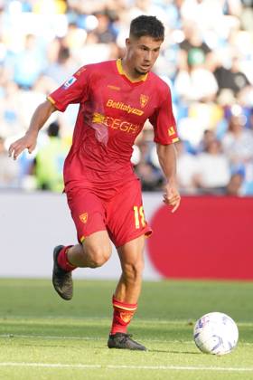 NAPLES, ITALY - MARCH 26: MEDON BERISHA of U.S.LECCE i during the Serie ...