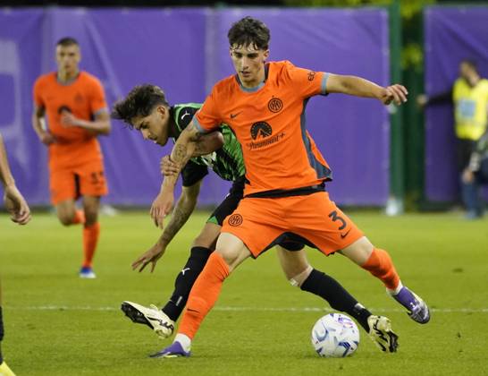 Inter& x2019;s Matteo Cocchi fight for the ball with Sassuolo& x2019;s ...