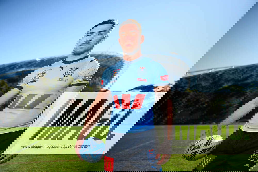 SOO BLUES MEDIA DAY, Reece Robson of the Blues poses for a photograph ...