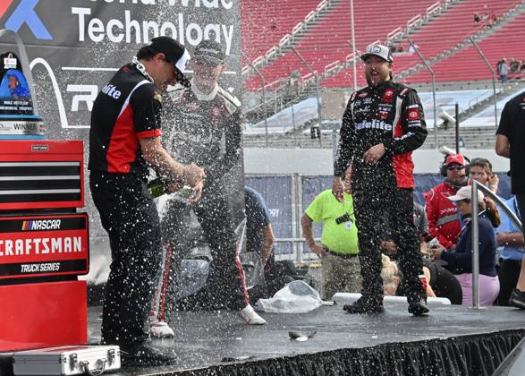 MADISON, IL - JUNE 01: Cory Heim holds the trophy for winning the ...
