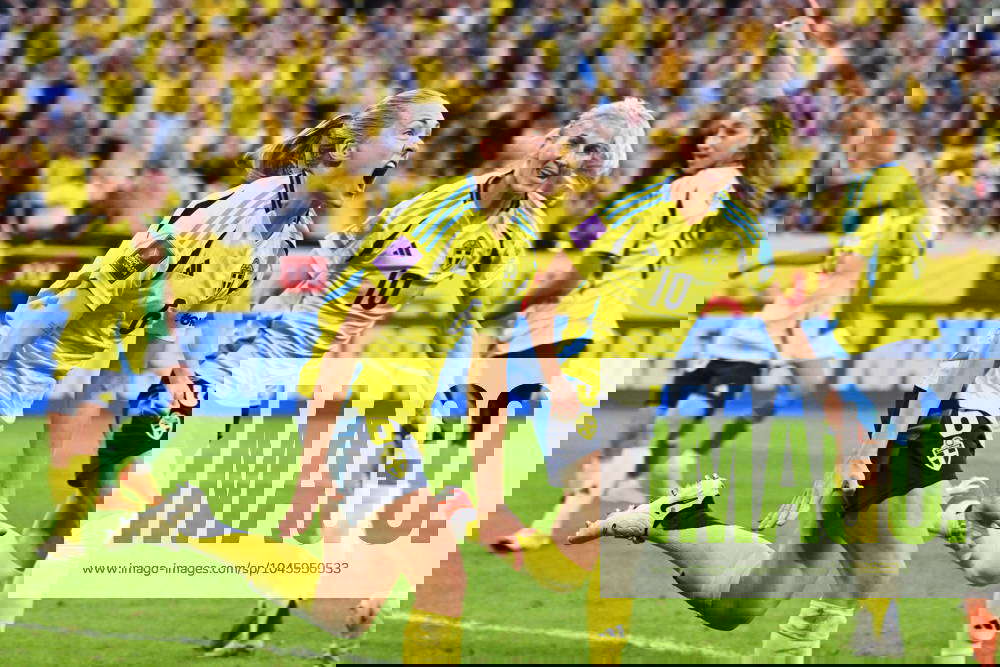 SOLNA , SWEDEN 20240604 Swedens Magdalena Eriksson cheers after a 1-0 ...