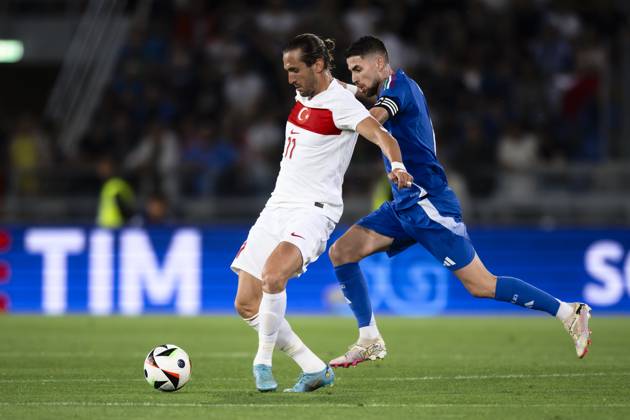 Italy v Turkey - Friendly Yusuf Yazici of Turkey competes for the ball ...