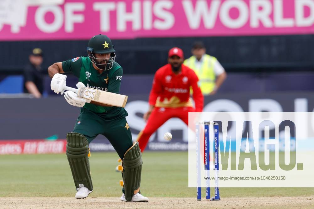 Pakistan s Fakhar Zaman plays a shot during the ICC Men s T20 World Cup 2024 match between Pakistan