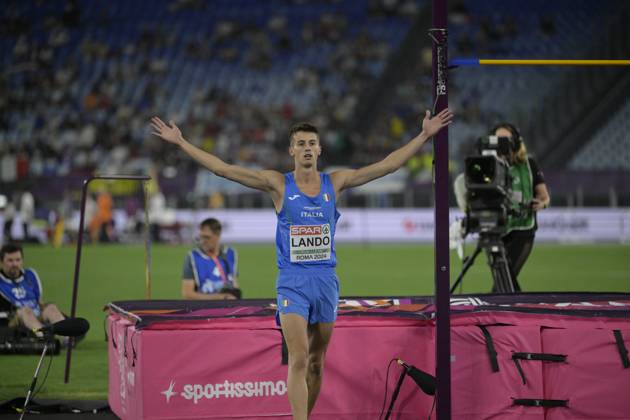 Italy& x2019;s Manuel Lando competes Final High Jump Men during the ...