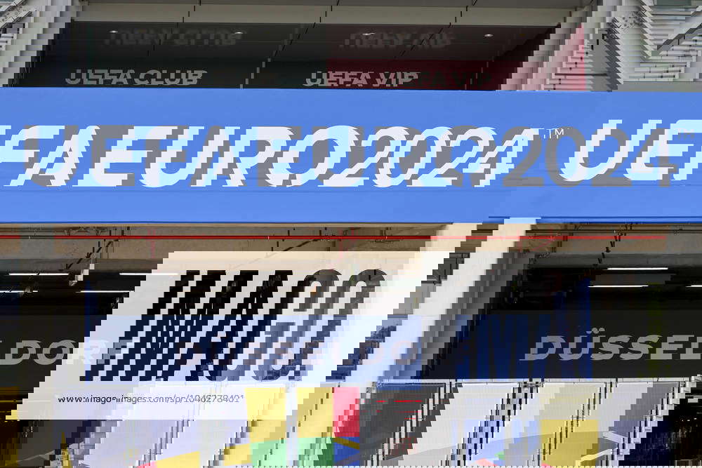 The UEFA EURO 2024 lettering and the name of the city can be seen in ...