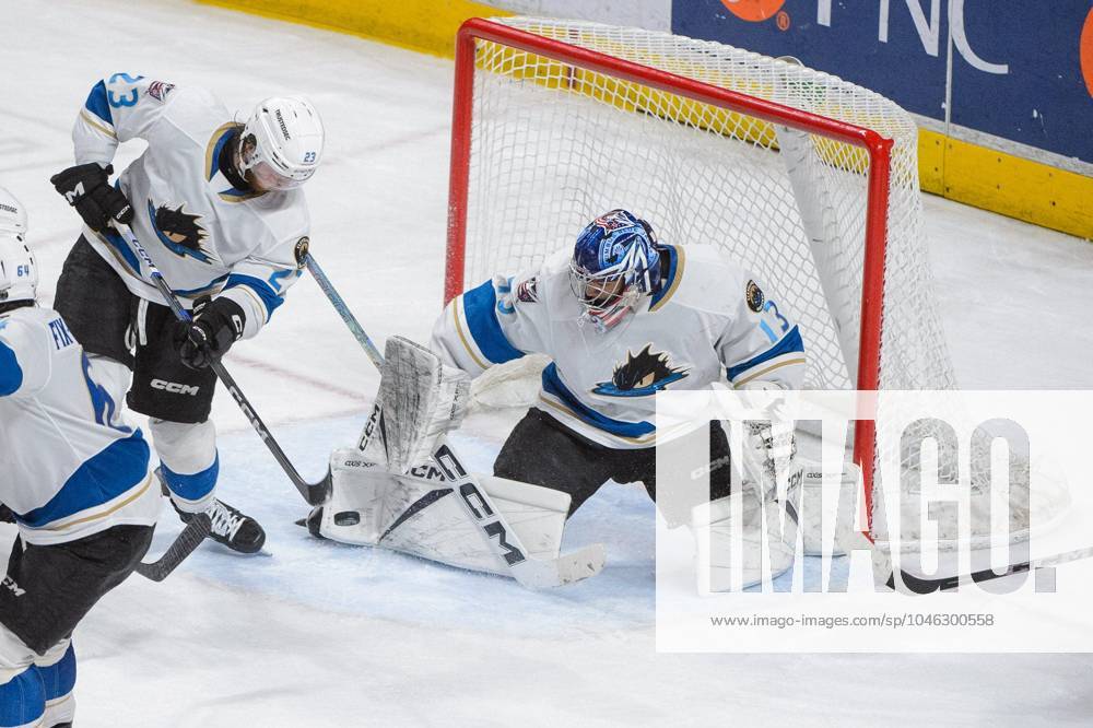 Syndication: Hanover Evening Sun Cleveland Monsters goalie Jet Greaves ...