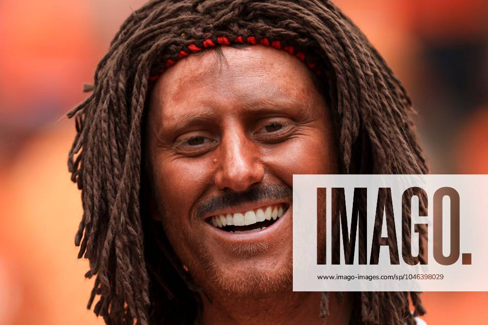 Ruud Gullit fans enjoy the pre-match atmosphere Poland v Netherlands ...