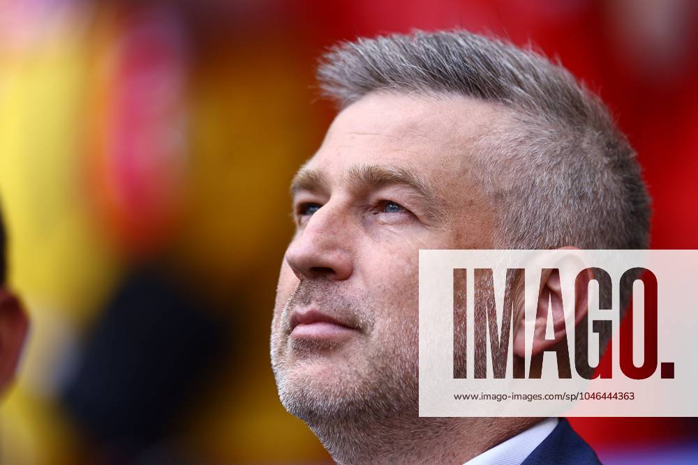 Edward Iordanescu, manager of Romania Romania v Ukraine, UEFA European ...