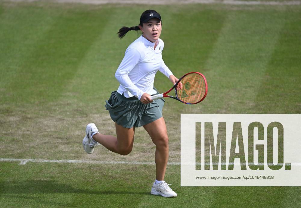 Lin Zhu of China in action during her first round match Rothesay ...