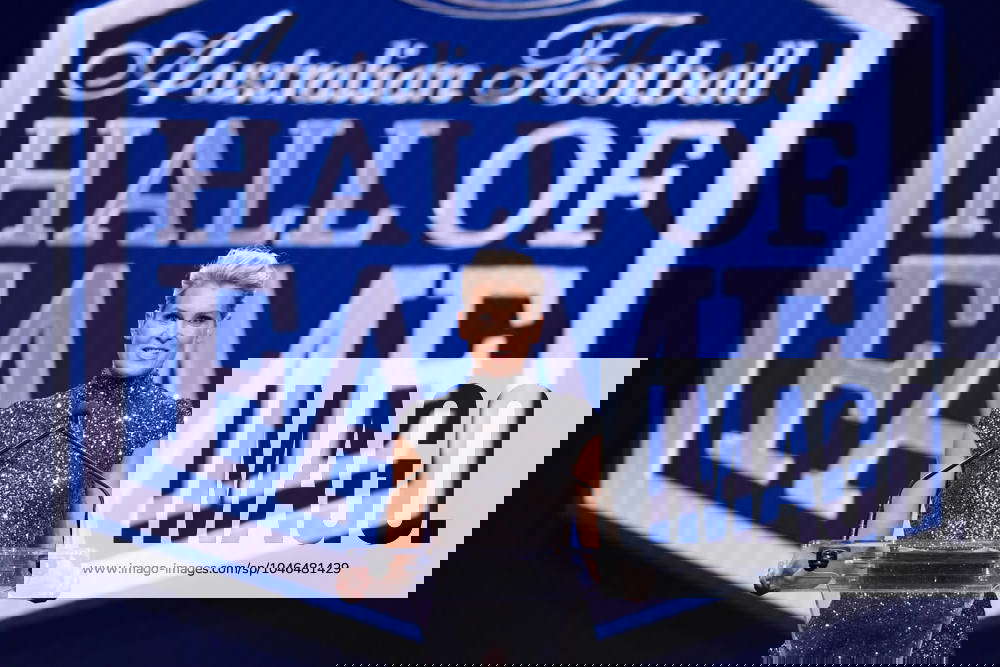 2024 AFL HALL OF FAME, Sarah Jones speaks during 2024 Australian ...