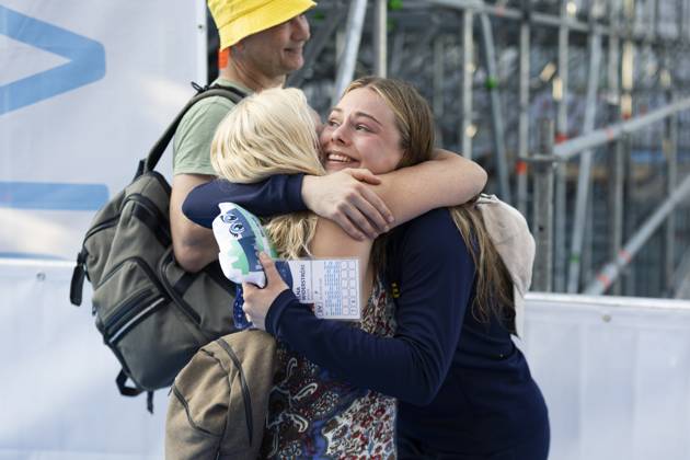 240618 Elna Widerstrom of Sweden celebrates the gold medal with her ...