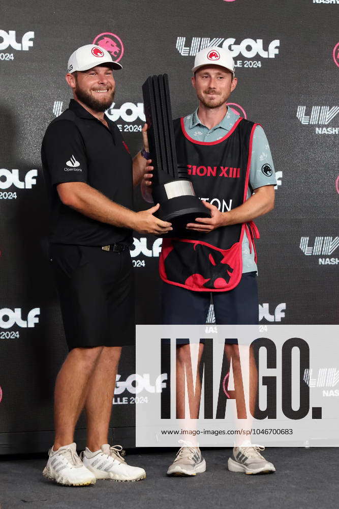COLLEGE GROVE, TN - JUNE 23: Tyrrell Hatton (ENG) and his caddie pose ...