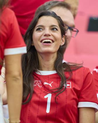 Alina, wife of Yann SOMMER, SUI 1 daughter Mila, Nayla in the group A ...