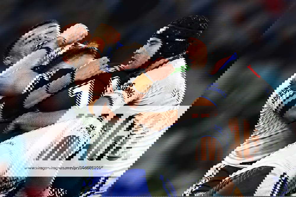 NRL BULLDOGS SHARKS, Jack Williams of the Sharks is tackled during the ...