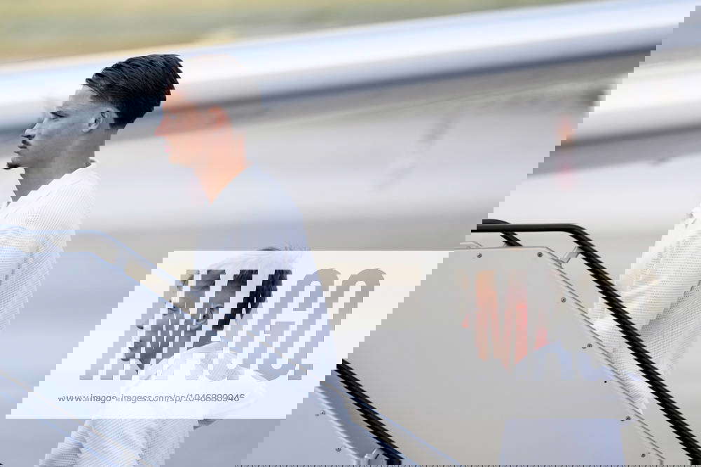 Soccer players Robin Koch and Maximilian Beier board the plane at Nuremberg airport before the